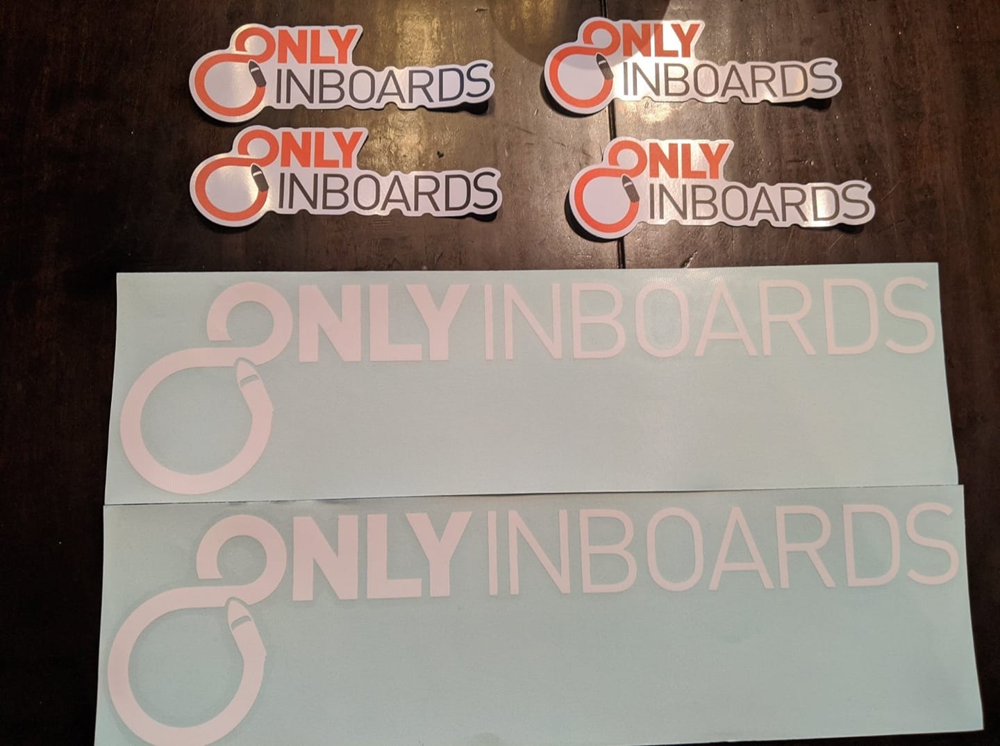 OnlyInboards White Vinyl Window Sticker | OnlyInboards